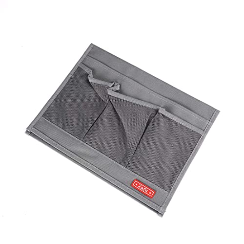 Zafit Bedside Storage Organizer, Table Cabinet Storage Organizer Bedside Organizer Caddy for Remotes Phone Glasses (Classic 4 Pockets-Grey)