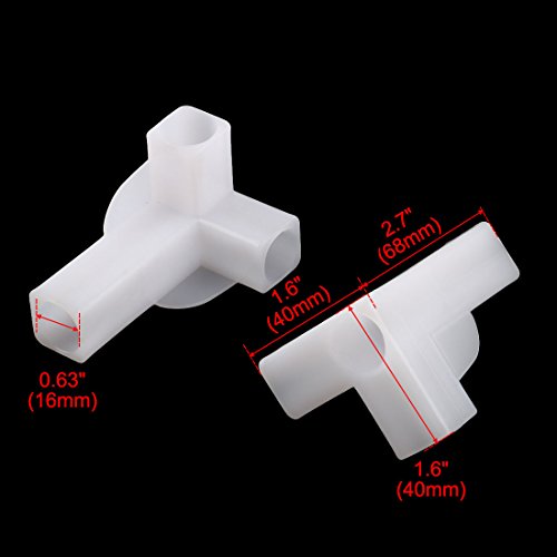 uxcell Shoe Rack Accessories Connectors, 16mm Inner Diameter for Repair Assembled Wardrobe 3 Way, Replacement of Parts 8 Pcs