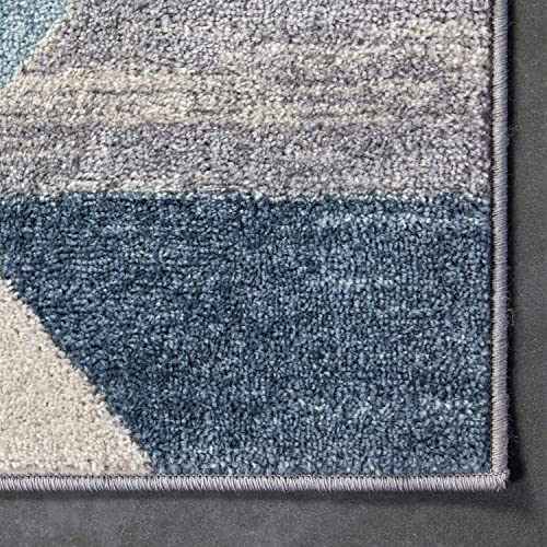 Well Woven Everleigh Honeycomb Hexagon Geometric Blue, Mustard Gold, Grey Area Rug 8x11 (7'10" x 9'10")