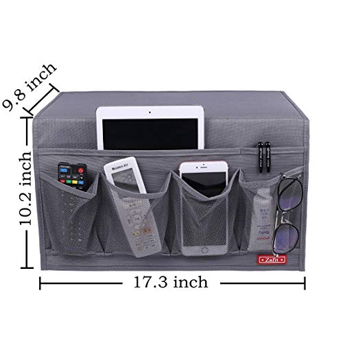 Zafit 6 Pockets Bedside Storage Organizer, Table cabinet Storage Organizer Bedside Organizer Caddy for Remotes Phone Glasses (6 Pockets-Grey)