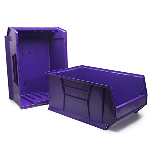 YumJunkie Purple Plastic Storage Container - Stack and Lock Stacking Bins - Toy & Tool Industrial Storage Container