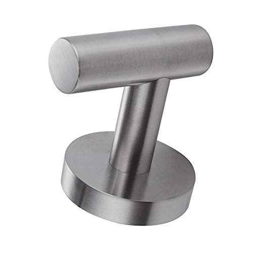Woooow Modern 304 Stainless Steel Single Prong Round, Wall Robe Hook Brushed Nickel, 1-Pack