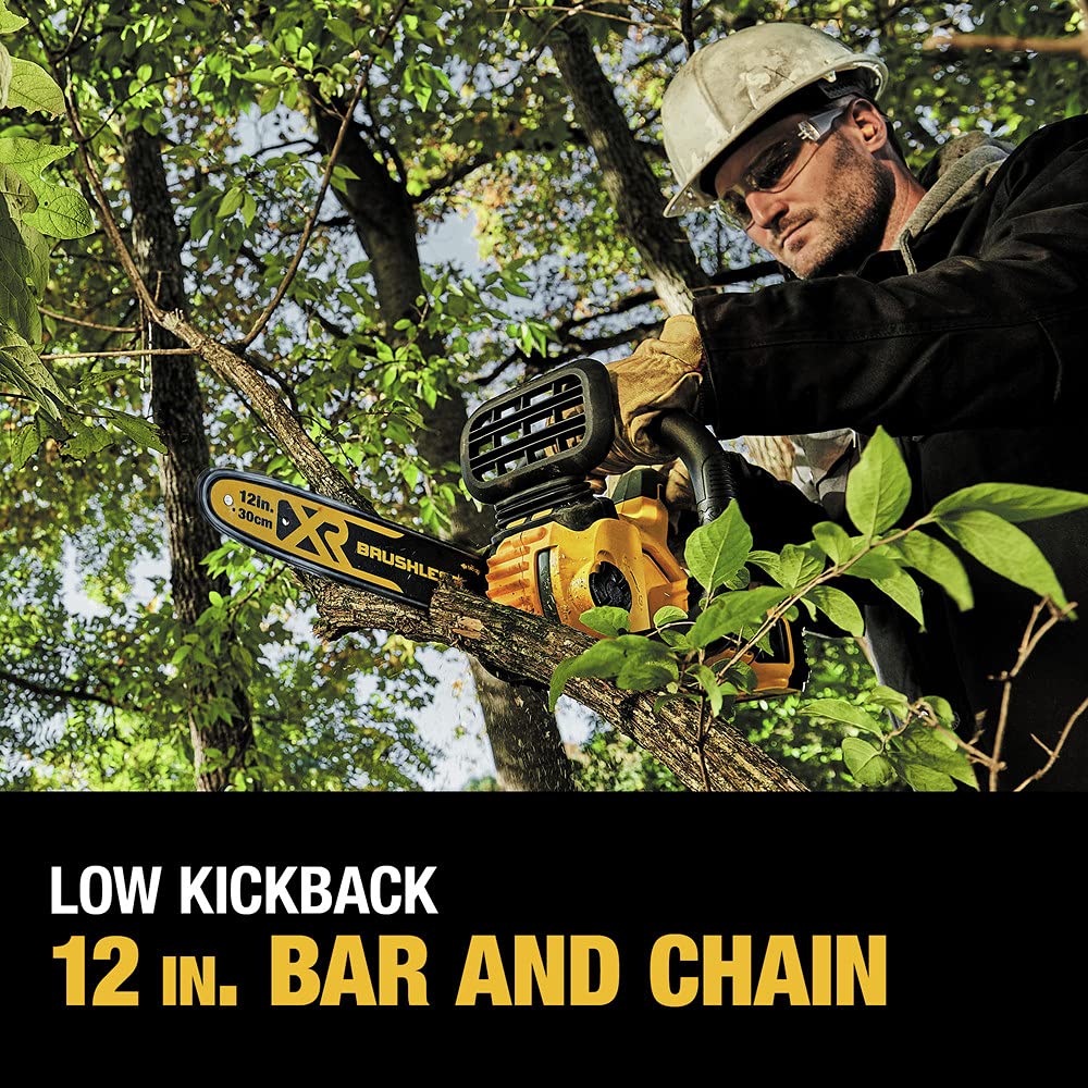 Dewalt DCCS620BDCB240C-BNDL 20V MAX XR Brushless Lithium-Ion 12 in. Compact Chainsaw and 20V MAX 4 Ah Lithium-Ion Battery and Charger Starter Kit Bundle