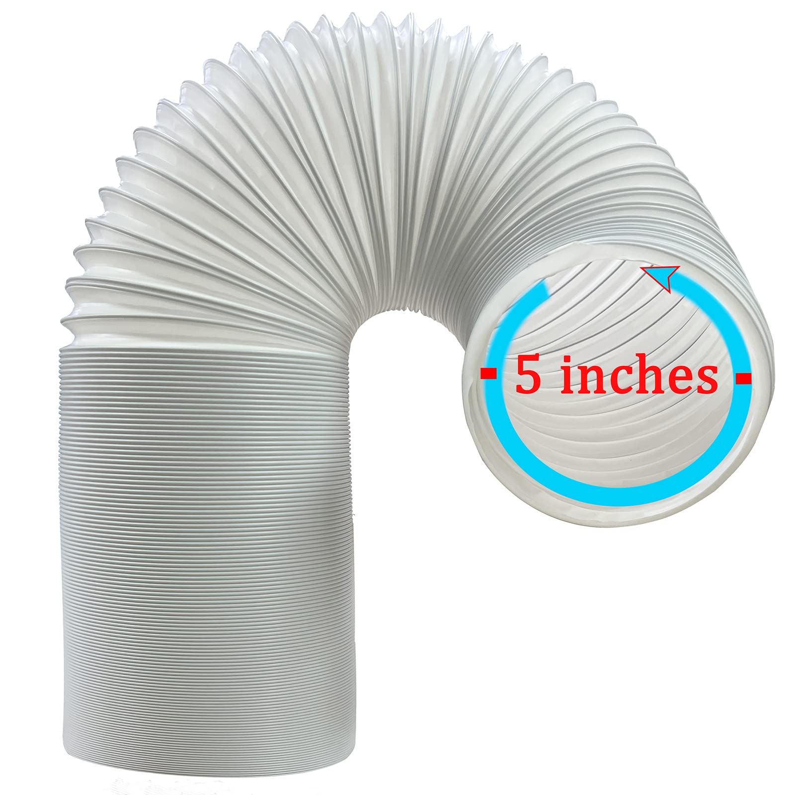Lg Portable Air Conditioner Parts, Premium Exhaust Vent AC Hose Extension for Universal AC Accessories-5 Inch Diameter, 78 Inch Length.(Anti-Clockwise Thread 16 x 5 x 5 inches, Small Size, White)