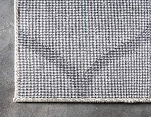 Unique Loom Trellis Frieze Collection Area Rug - Rounded (5' 1" x 8', Ivory/ Gray)