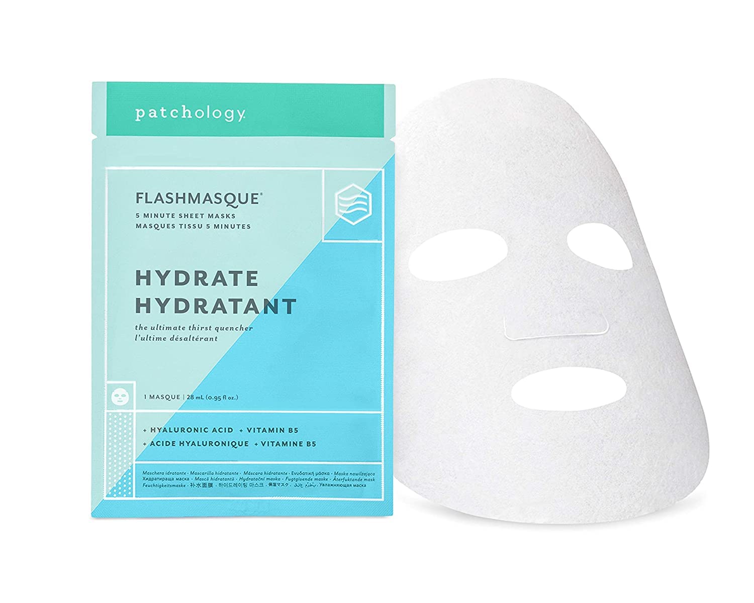 Patchology Perfect Weekend Facial Sheet Mask - Potent Hyaluronic Acid & Firming Formula - Intense Moisturizing & Hydration for Men & Women - Ultimate Skin Revitalizing Face Sheets, 3 count