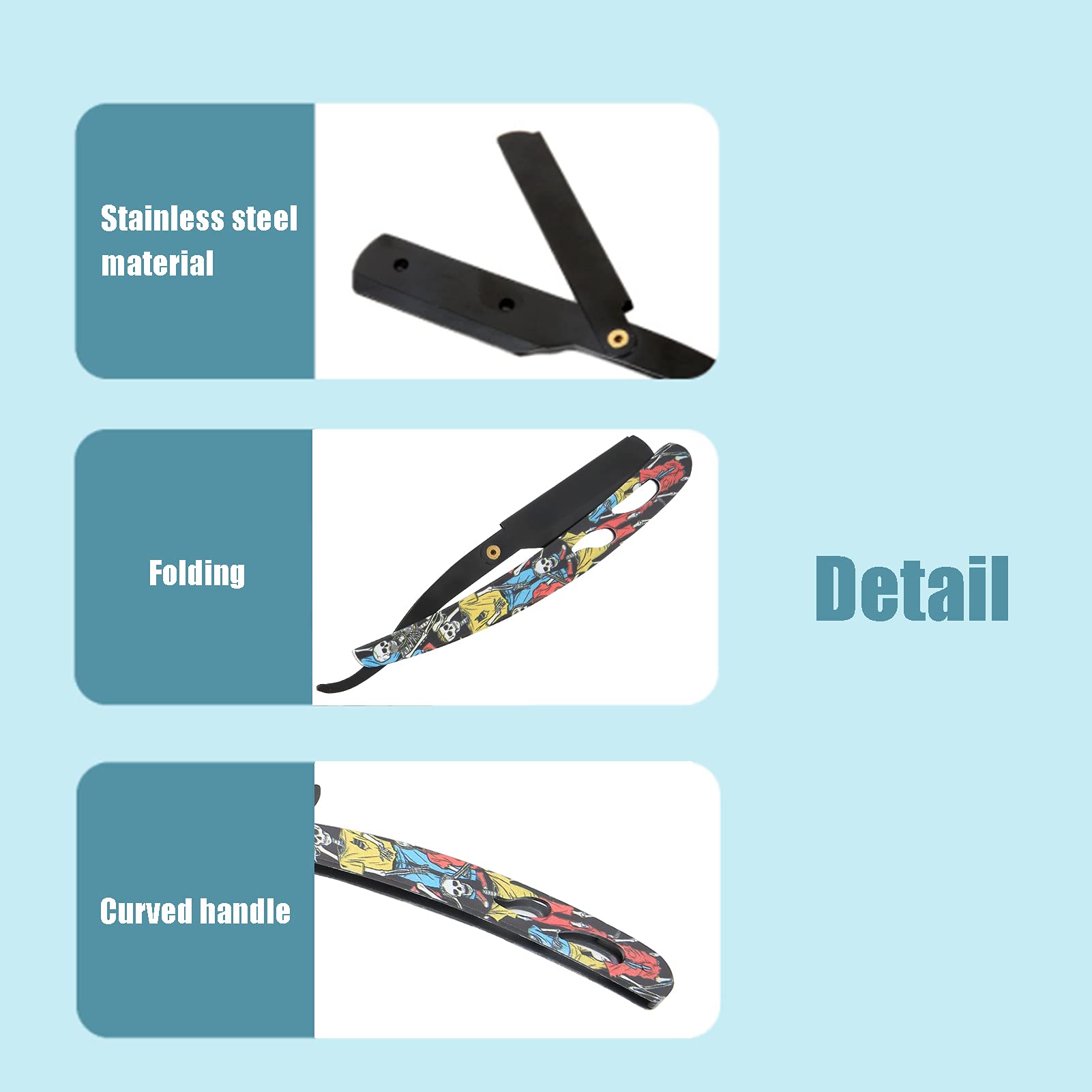 Men's Manual Beard Shaver, Folding Razor Manual Razor Folding Beard Shaver Eyebrow Trimmer (Without Blade)
