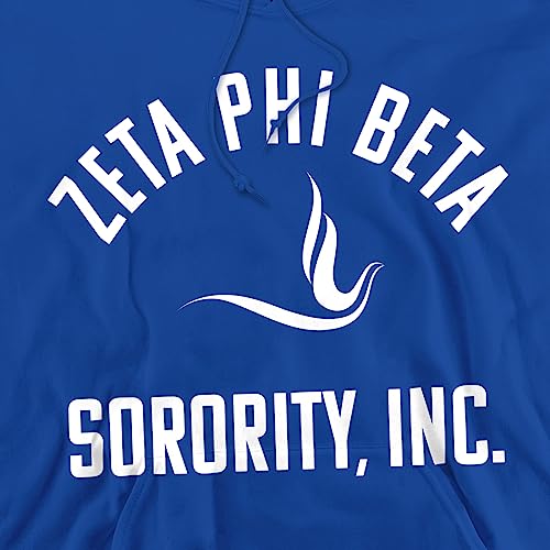 Zeta Phi Beta Sorority Official One Color Logo Unisex Adult Pull-Over Hoodie, Royal Blue, Large
