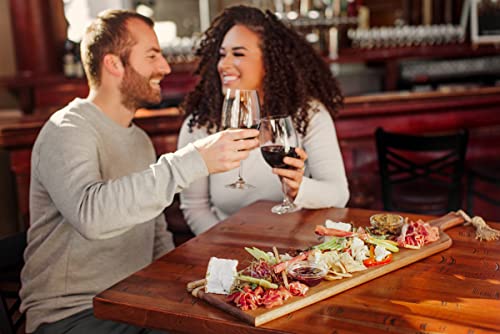 TOSCANA - a Picnic Time brand - Artisan 30" Acacia Charcuterie Board with Raw Wood Edge, Cheese Board, Serving Platter, (Acacia Wood)