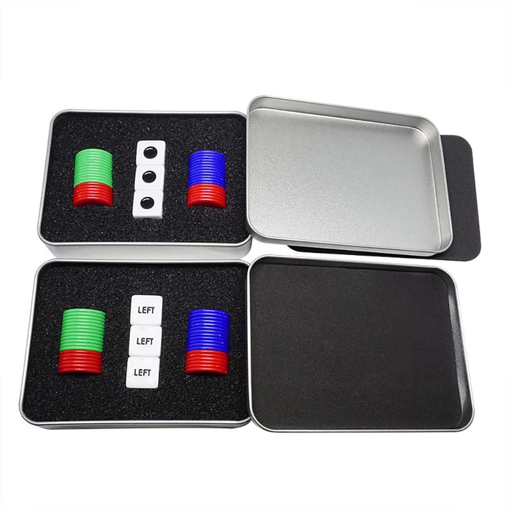 zeyce Left Right Center Dice Game Set with 3 Dices + 36 Chips