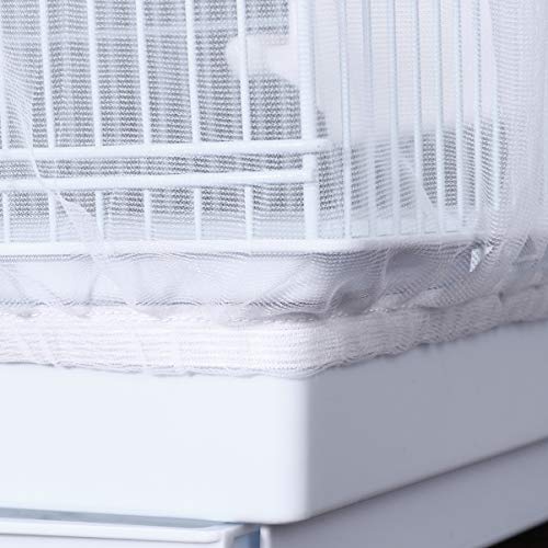 UEETEK Bird Cage Skirt Mesh Bird Cage Seed Catcher Guard Net Cover White Size L