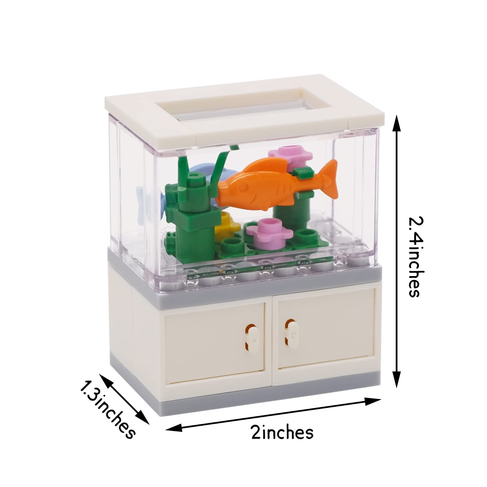 Fish Tank Building Kit, Junior Ideas Building Sets for Child, Toy Fish Tank Building Blocks Model, Creatvie MOC for Boys & Girls 6 7 8 9 10 11 12 Years Old (Small Fish Tanks)