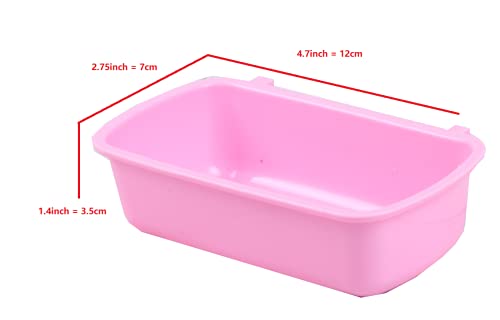 Small Animal Feeder Bowl Basic Dish Covenient Hanging Cups - 2 Pack Bath Food Water Bowls for Birds Hamsters Mice Rats Small Pets