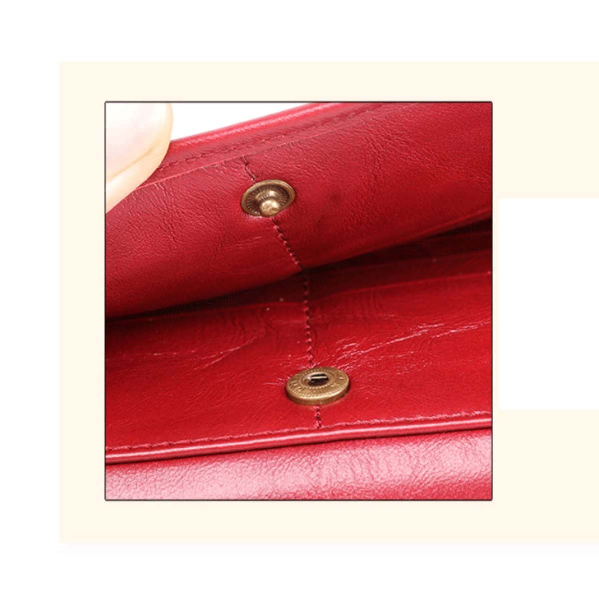 ZEBFYM Wallets for Men, Women's Wallets, Card Cases & Money Organizers, Large Capacity Genuine Leather Business Wallets, Multifunction Cowhide Wallets (Color : Red)