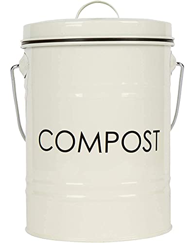 The Relaxed Gardener Kitchen Compost Bin (0.8 Gallon) - Rust Proof and Leak Proof Countertop Compost Bucket with Lid, No Smells Organic Waste Bin for Rustic Country and Farmhouse Style Kitchens