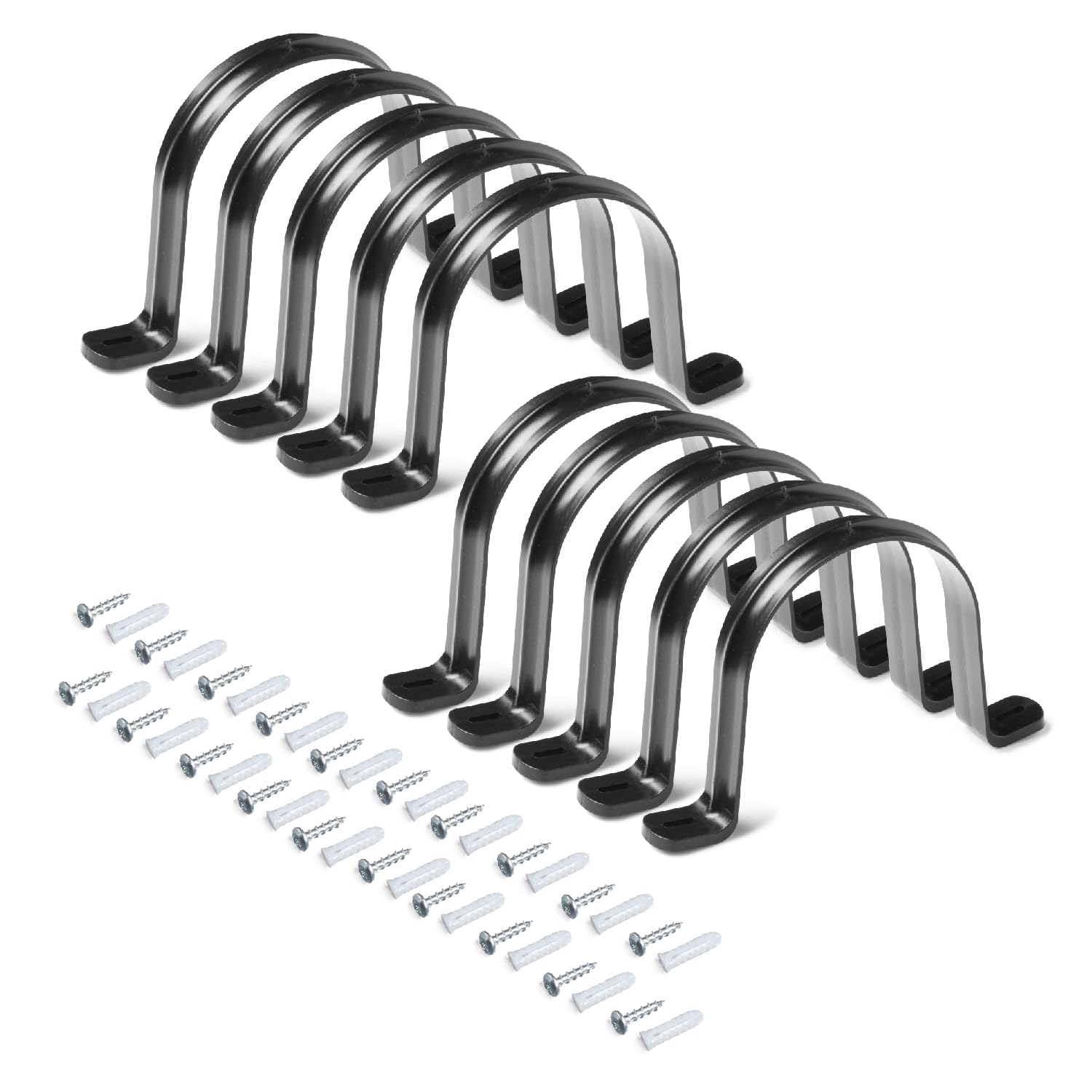 POWERTEC 70343-P2 Hangers for 4" Dust Collection Hose and Pipe, 10 PK, Black