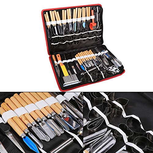 Yosoo 80PCS/Set Culinary Carving Tool Kit,Chrome steel Culinary Carving Peeling Tools Kit,for Fruit Vegetable Garnishing Carving Slicing including Carry Bag Halloween Pumpkin Carving Kit