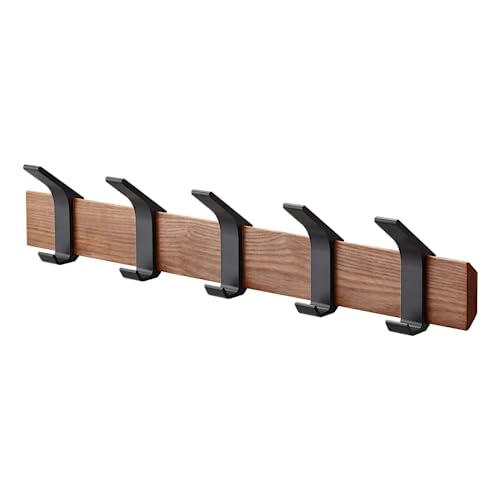 YAMAZAKI Wood home Rin Wall-Mounted Coat Hanger Brown