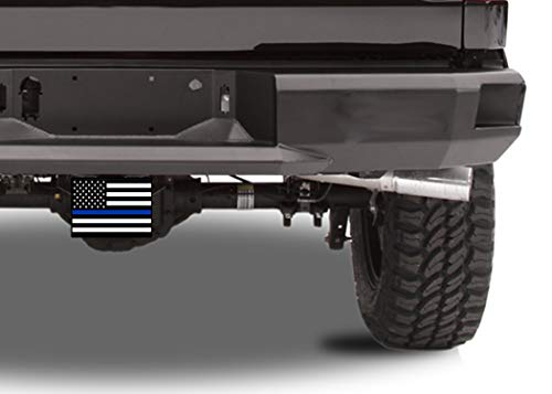 Thin Blue Line Flag Trailer Hitch Cover Plug US Blue Lives Matter Police Officer Law Enforcement