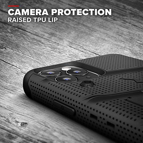 ZIZO Bolt Series iPhone 11 Pro Case - Heavy-Duty Military-Grade Drop Protection w/Kickstand Included Belt Clip Holster Tempered Glass Lanyard - Black