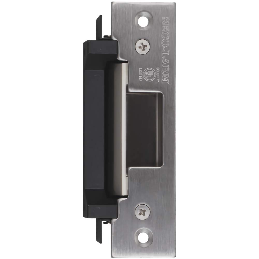 Seco-Larm SD-995C24 Electric Door Strike for Metal Doors, 24VDC, Shallow Design, Non-Polarized Connection, Reversible Non-Handed Design, Up to 250000 Cycles, Up to 1000 lbs of Static Strength