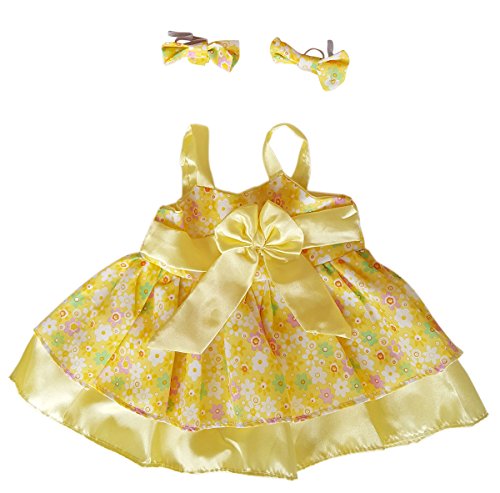 Summer Dress Outfit Teddy Bear Clothes Outfit Fits Most 14" - 18" Build-a-bear and Make Your Own Stuffed Animals