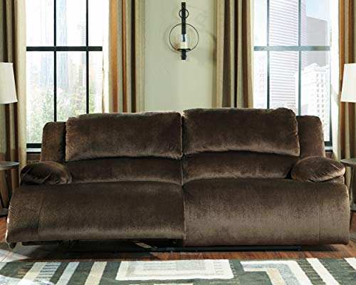 Signature Design by Ashley Contemporary 2 Seat Reclining 1, Power Sofa, Dark Brown