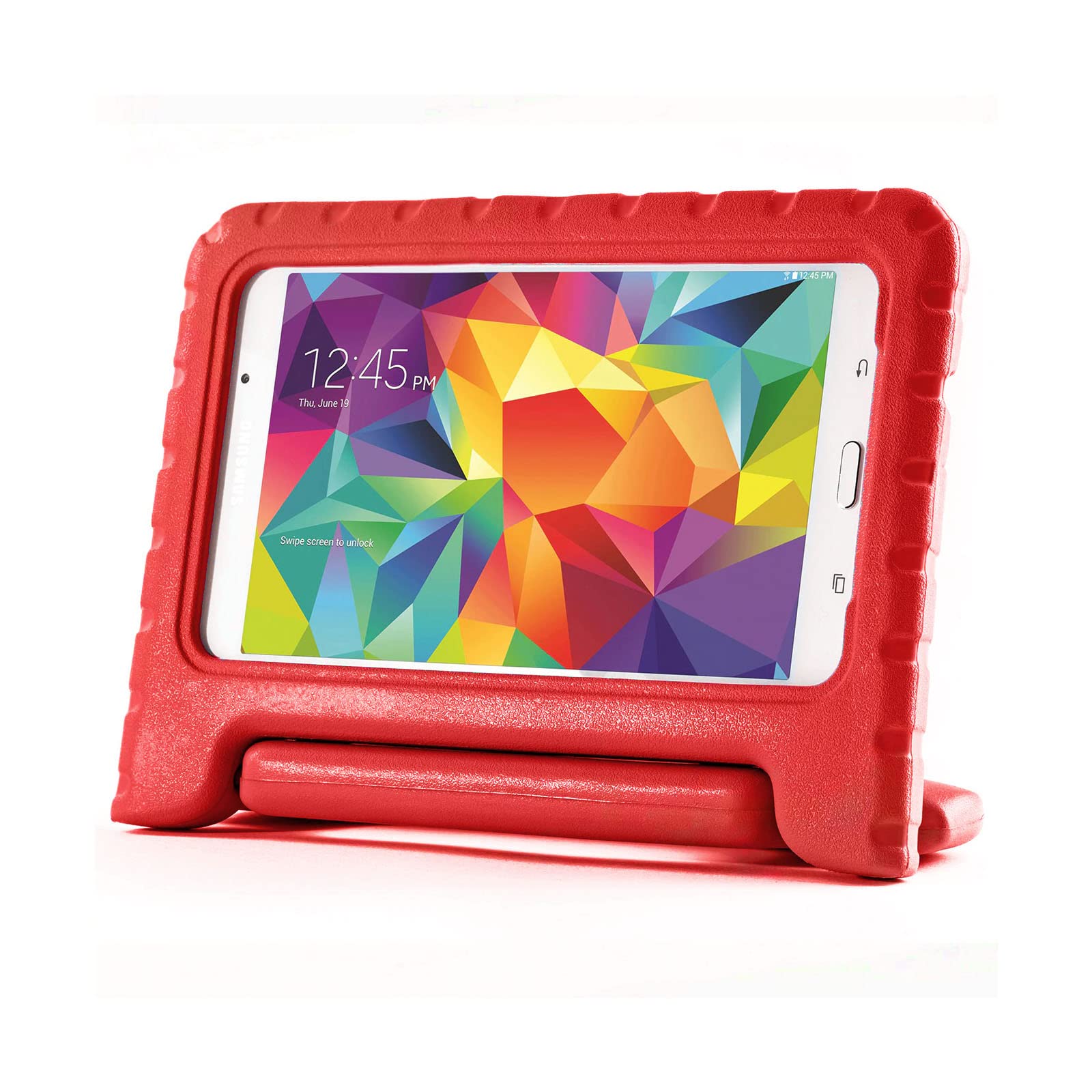Kids Case for Samsung Galaxy Tab 4 8.0 SM-T330/SM-T331/SM-T335/SM-T337 Released 2014 Tablet Shockproof & Kids Proof Foam Cover Heavy-Duty Protective Durable Case Lightweight with Handles, Red