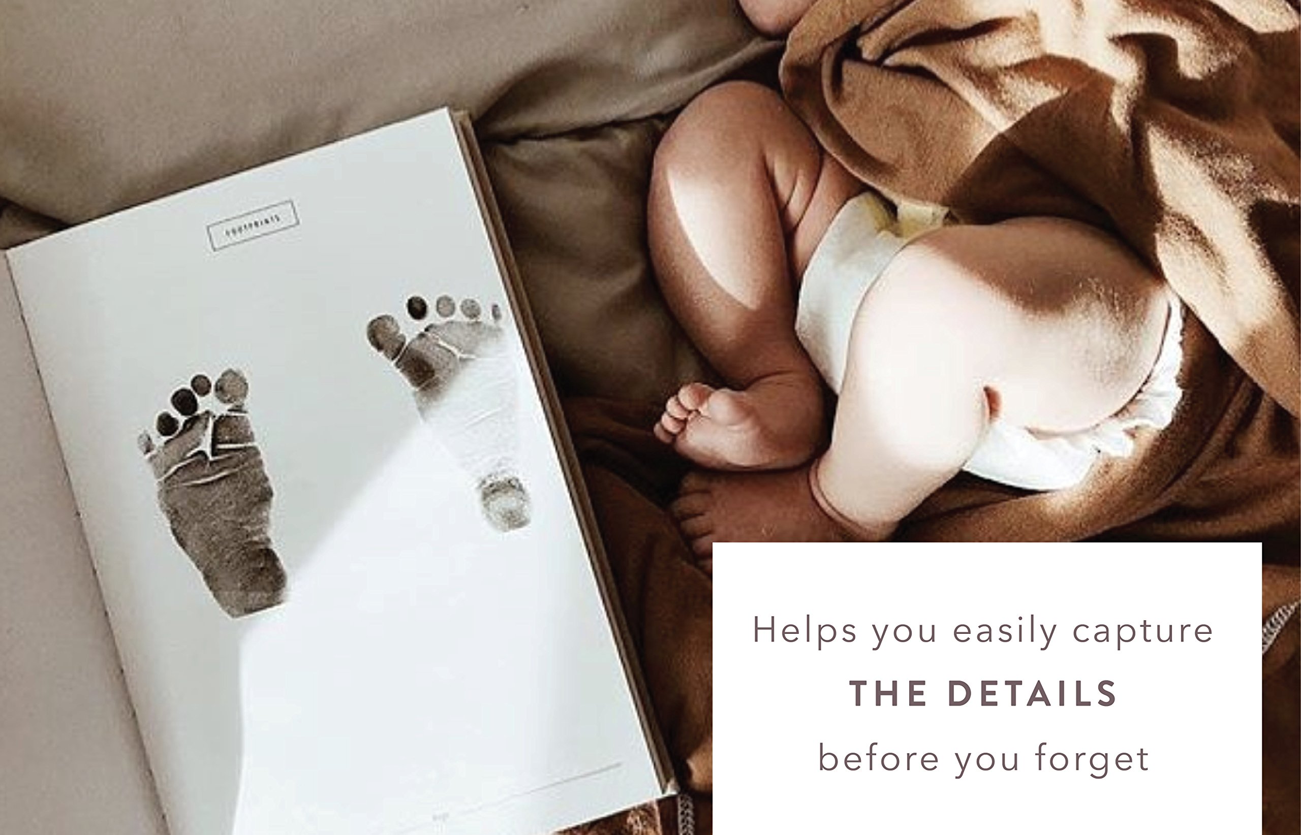 Promptly Journals, A Complete Childhood History: From Pregnancy to 18 Years Old (Navy Blue, Linen) | Baby Book and Pregnancy Journal | Baby Memory Book
