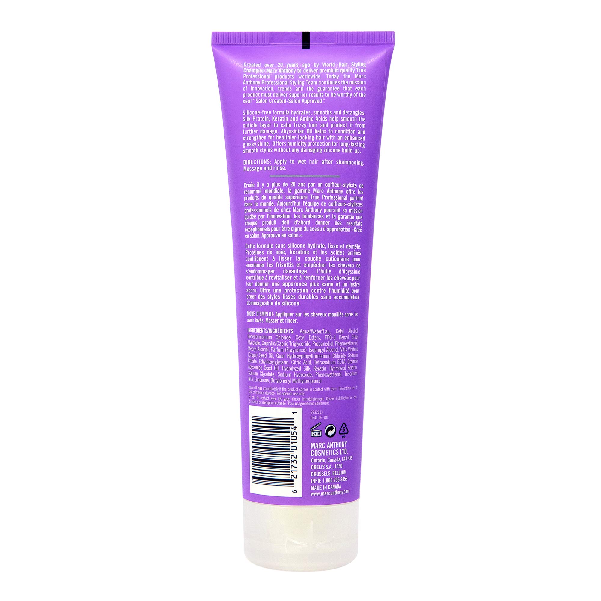 Marc Anthony Bye Bye Frizz Keratin Smoothing Conditioner, light purple , 8.4 Ounce