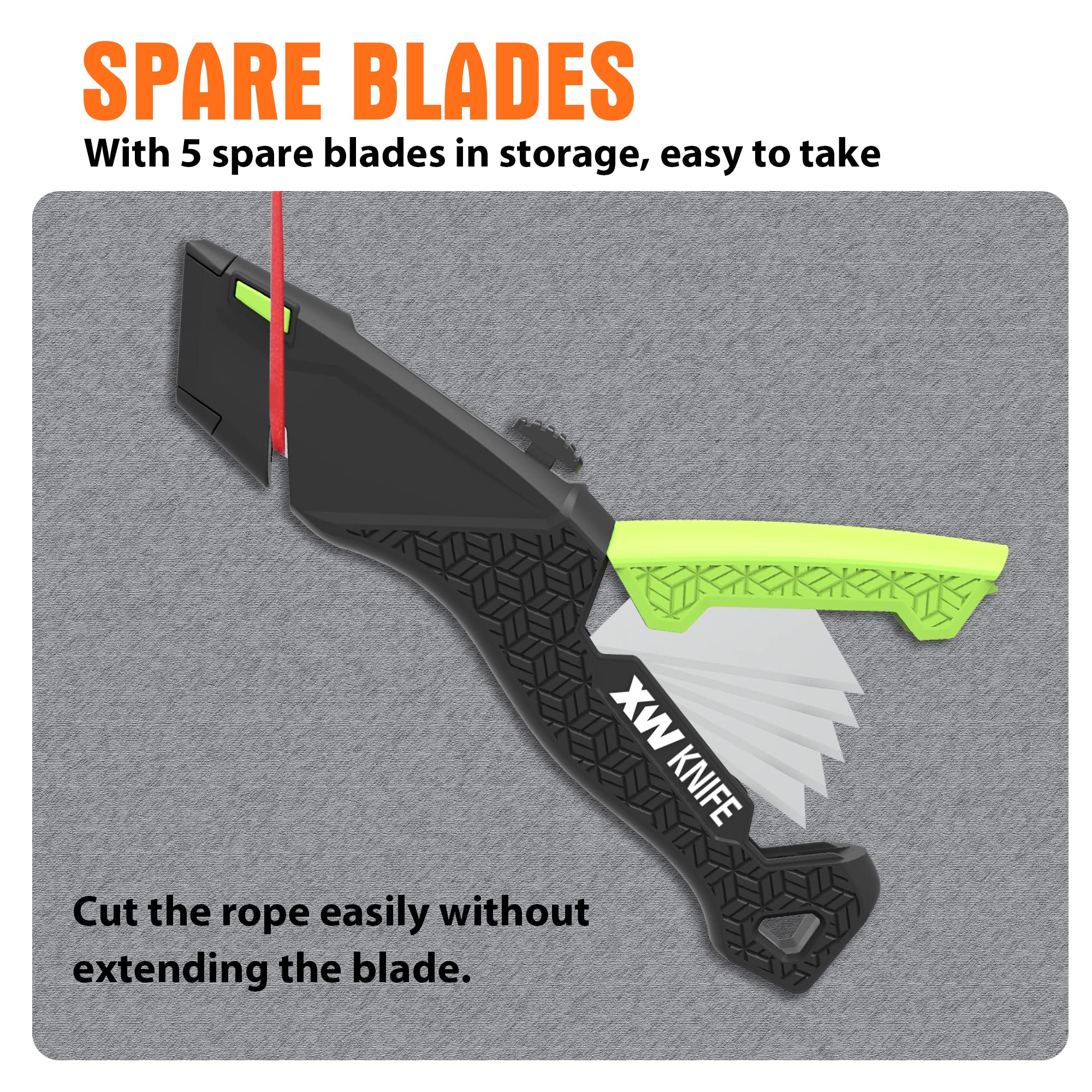 XW Utility Knife Set, Retractable Box Cutter and Folding Utility Knife with Blade Storage Design, Total 20 Blades Included, 4-Pack