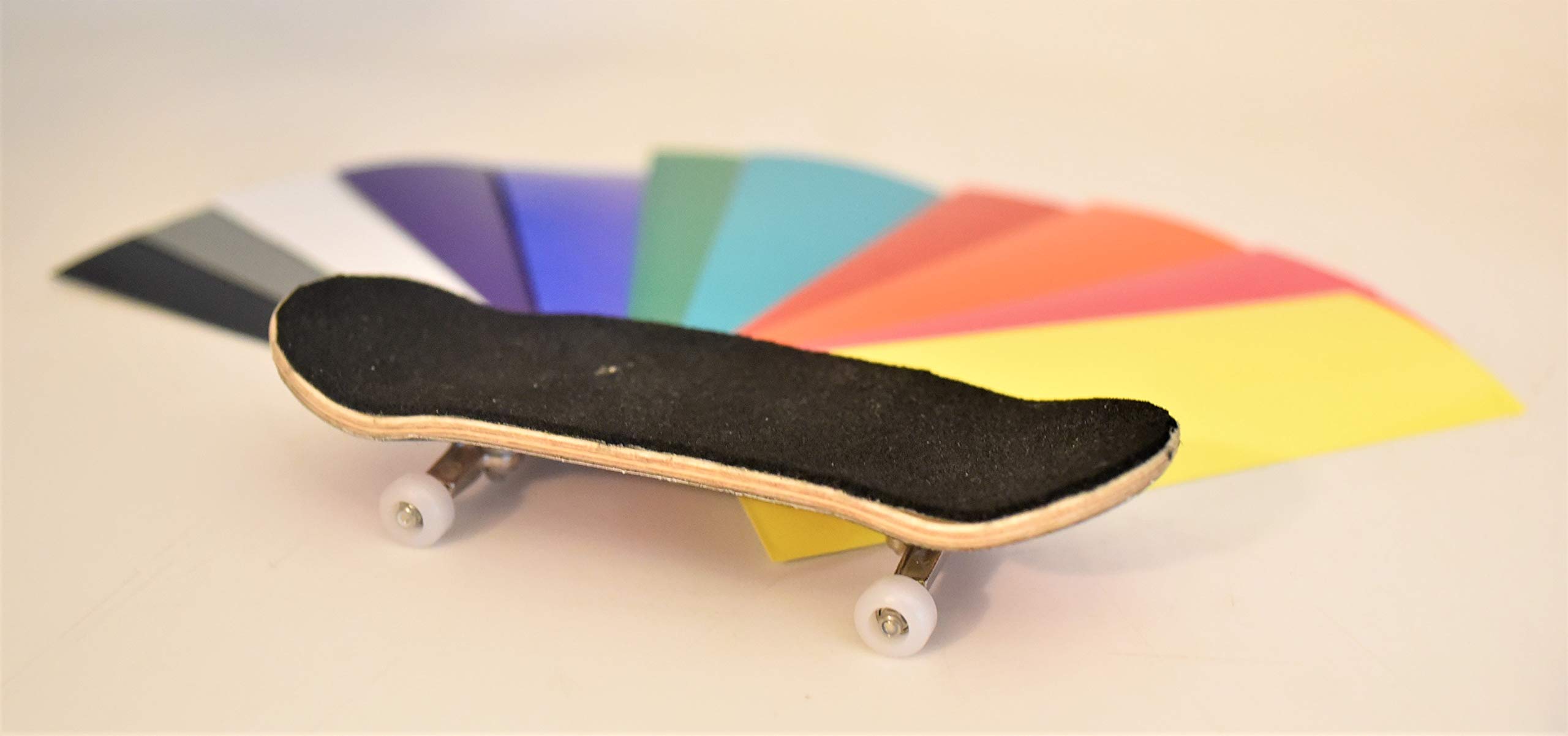 Colorblock Fingerboard Deck Wrap, White Snow Colorway - Adhesive Wraps to Customize Your 32mm Fingerboard Deck - 110mm Long, 35mm Wide - Waterproof Vinyl - Teak Tuning