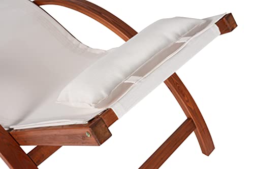 Island Umbrella NU6901 Island Retreat Bentwood Breeze Luxury Lounger with Wood Frame, Champagne
