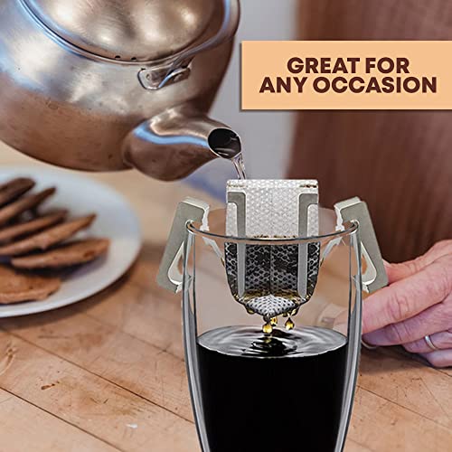 Twin Peaks Pour Over Coffee Colombian Arabica Single Serve Packet 10 Pouches in Box, Premium 100% All Natural, Non GMO