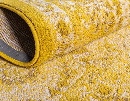 Unique Loom Penrose Collection Area Rug - Blake (8' x 10' Rectangle, Yellow/ Beige)