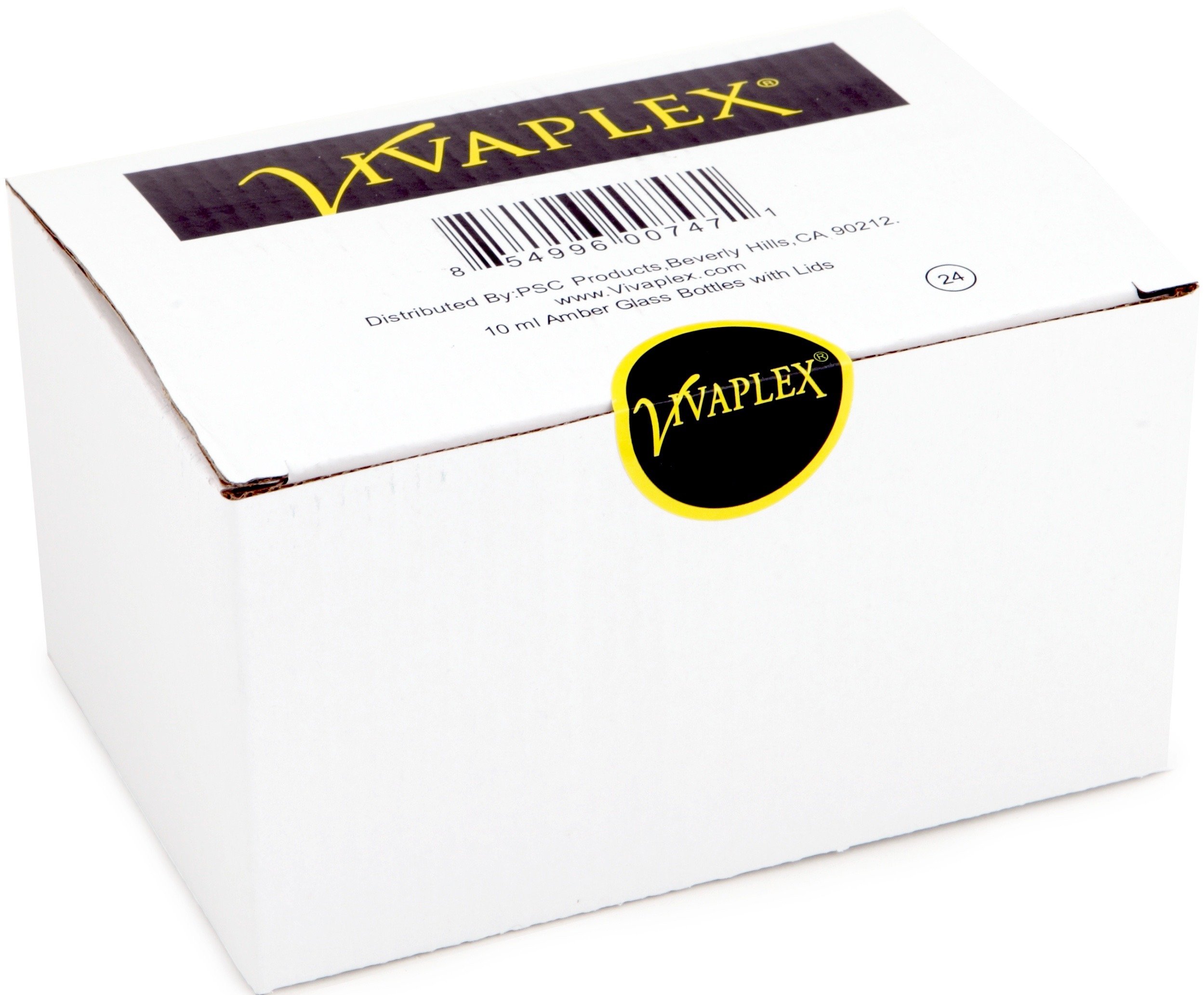 Vivaplex, 24, Amber, 10 ml (1/3 oz) Glass Bottles, with Lids