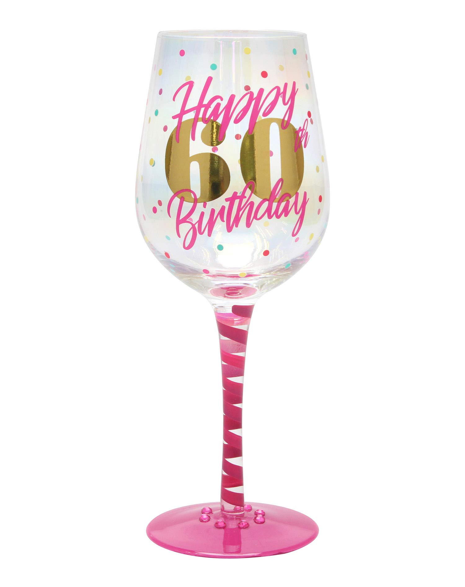 Top Shelf Decorative 60th Birthday Wine Glass, For Red or White Wine, Unique Gift Idea