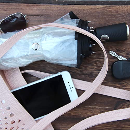 totes Clear Canopy Automatic Open Foldable Umbrella