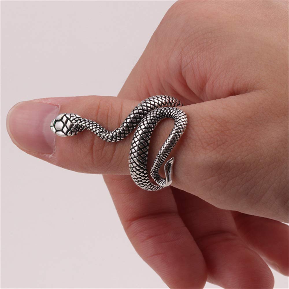 Snake Ring Animal Punk Vintage Ring for Men Women Retro Opening Adjustable Ring