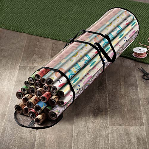 ZOBER Wrapping Paper Storage Containers - 40 Inch Gift Wrapping Organizer Storage - Fits 20 Standard Rolls of Wrapping Paper - Breathable Fabric, Waterproof