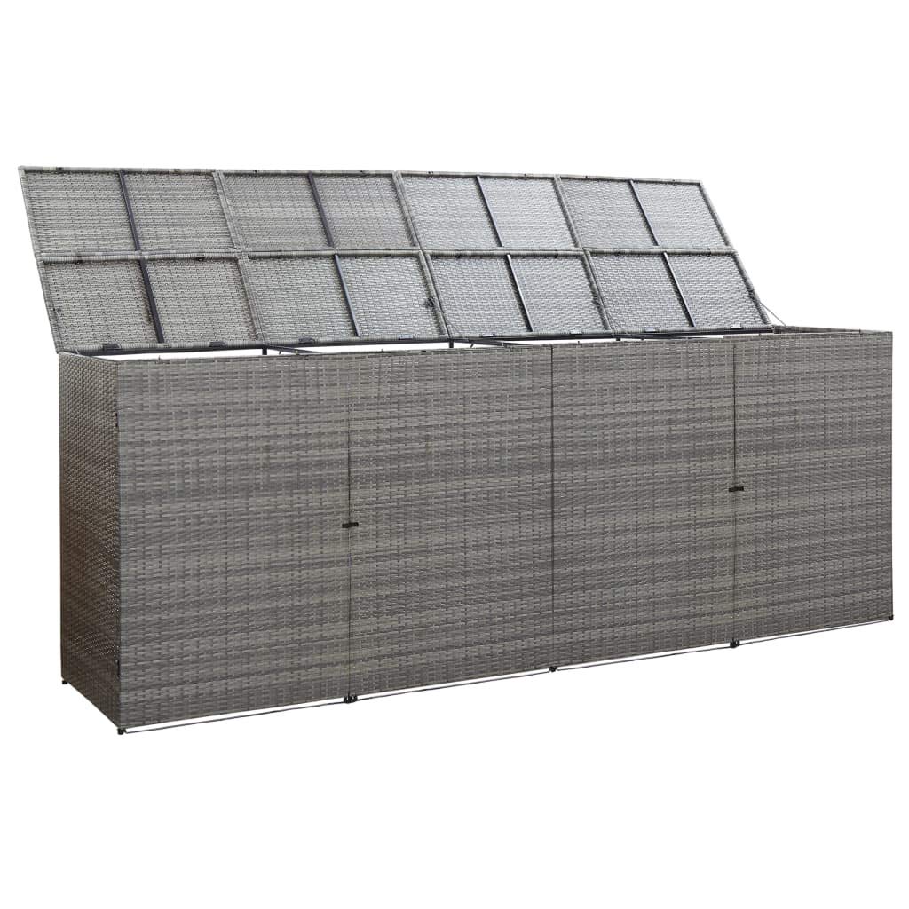 Canditree Outdoor Large Storage Shed for Garbage Cans, Garden Tools, Bin Shed Poly Rattan for Patio Backyard (Anthracite)