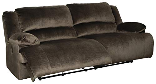 Signature Design by Ashley Contemporary 2 Seat Reclining 1, Power Sofa, Dark Brown
