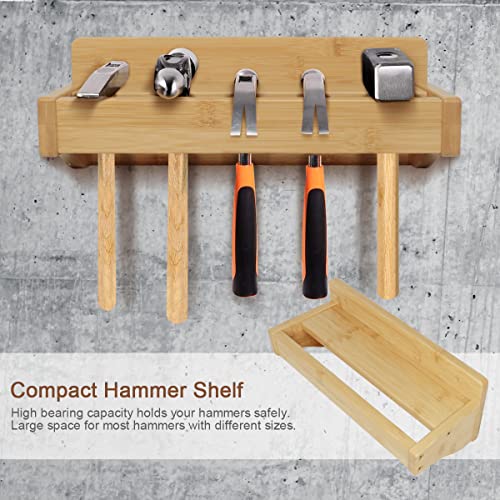 Wokyy Screwdriver Rack Wall Mount, Wood Pliers Holder, Hammer Rack, Wooden Tool Storage Organizer for Garage Workshop - 3 Pack