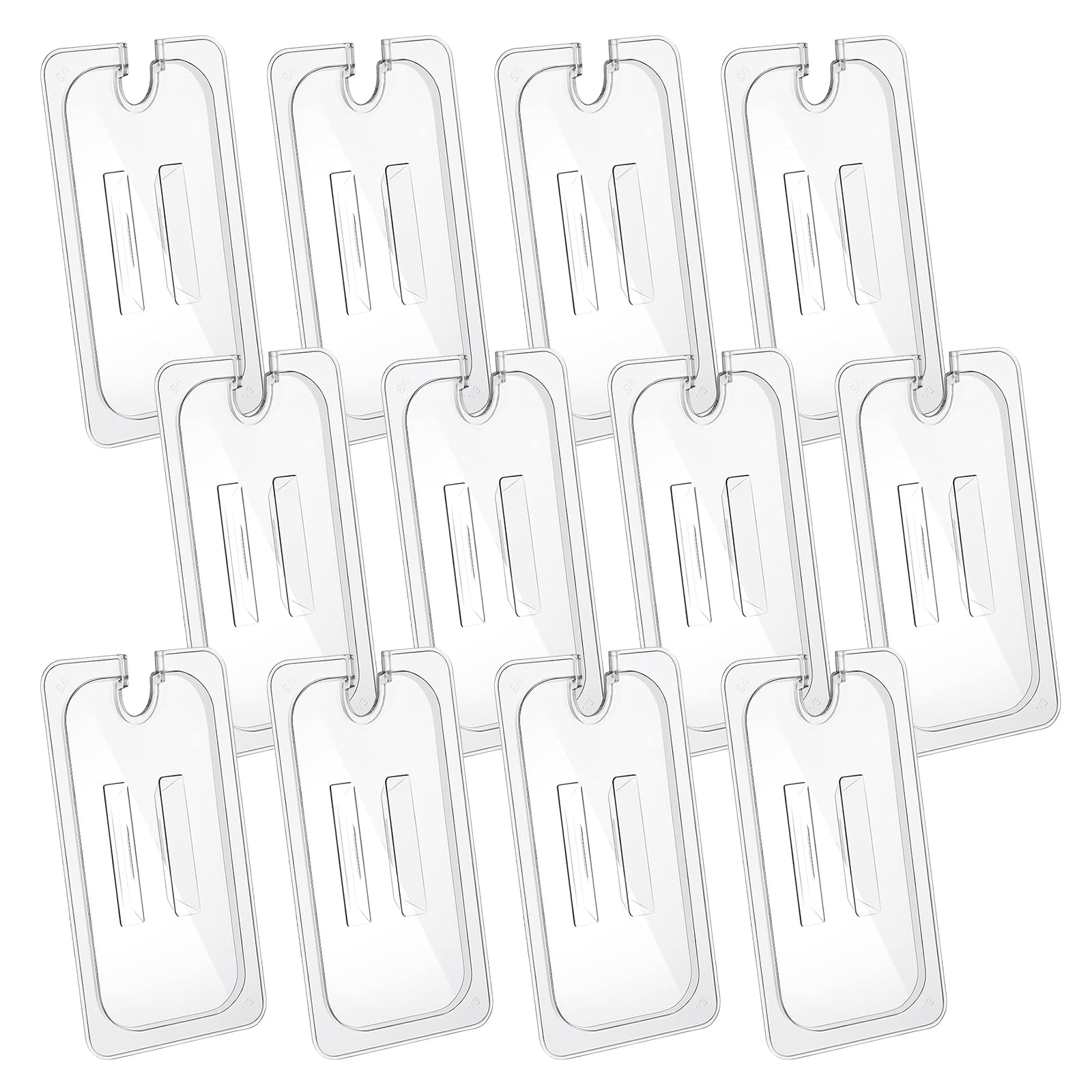 Voittozege 12 Pcs Food Pan Lids 1/3 Size Polycarbonate Notched Cover Clear Food Pan Cover with Handle Restaurant Commercial Hotel Pan Lid for Restaurant Commercial Food Container Storage