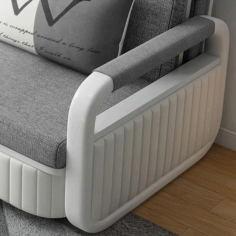 homary 62" Sleeper Sofa Bed with Storage,Modern Deep Gray Reversible Sleeper Sectional Sofa Cotton & Linen Upholstery (Light Gray)