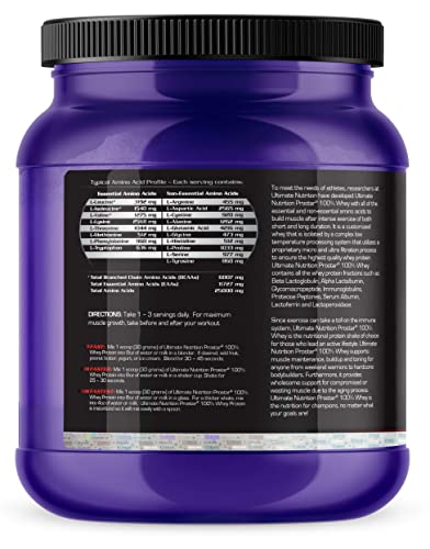 Ultimate Nutrition Prostar Whey Protein Powder, Low Carb Protein Shake with Bcaas, Blend of Whey Protein Isolate Concentrate and Peptides, 25 Grams of Protein, Keto Friendly, 1 Pound, Vanilla Crème