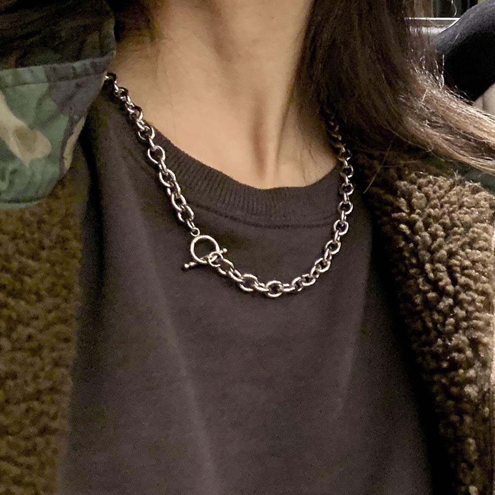 YERTTER Dainty Unique Punk Layering Chain Choker Necklace Boho Jewelry Set Layered Pendant Statement Chunky Chain Necklace for Women Man