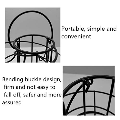 youeneom Spiral Design Metal Egg Basket, Egg Storage Holder/Storer Stand Display Rack Basket Egg House Save Space for Kitchen (Black)