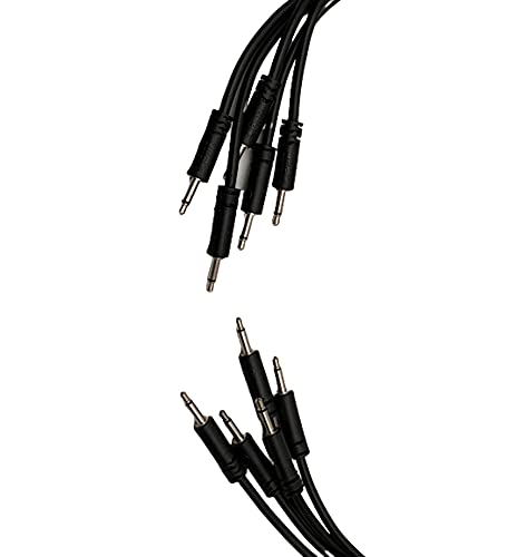 Starving Students Music Supplies Luigis Modular Supply Spaghetti Eurorack Patch Cables Package of 5 Black Cables, 24 60 cm