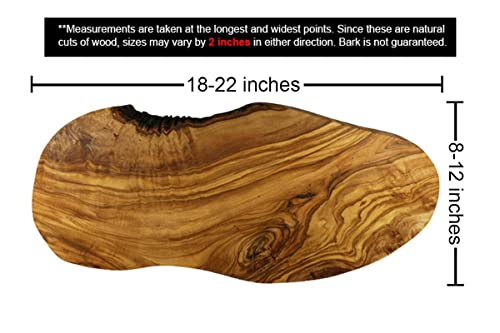 Thirteen Chefs Charcuterie Boards - Large, 20 x 10 Tramanto Olive Wooden Serving Platter for Cheese, Meat and Appetizers - Perfect Dinner Party Board - Kitchen Accessories